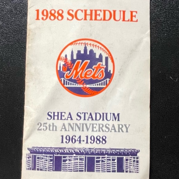 Other | 1988 Mets Schedule Shea Stadium 25th Anniversary Vintage | Poshmark